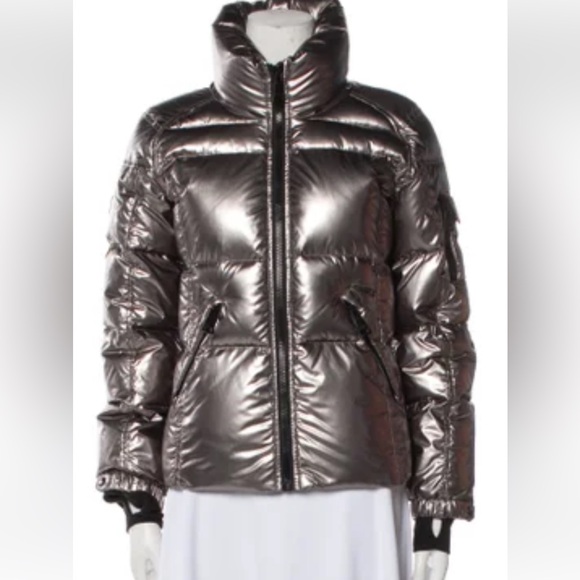 SAM. | Jackets & Coats | Sam Shiny Silver Womens Puffer Jacket | Poshmark